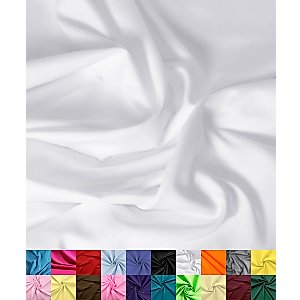 Barcelonetta | Poly Cotton Fabric for Sewing | Broadcloth Fabric | by The Yard | 60" Wide Roll | Lightweight, Breathable | Lining, Home Textile, Skirts, Tote Bags (White, 2 Yard)