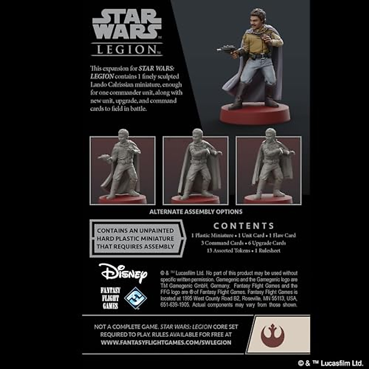 Atomic Mass Games Star Wars: Legion Lando Calrissian Commander Expansion - Unleash The Infamous Gambler! Tabletop Miniatures Strategy Game, Ages 14+, 2 Players, 3 Hour Playtime, Atomic Mass Games