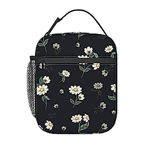 Lizinna Rportable Lunch Bag For Women/Men Insulated,Floral With Ditsy Flowers,Insulatedreusable Lunch Box For Office Work School Picnic Beach,Leakproof Cooler Tote Bag