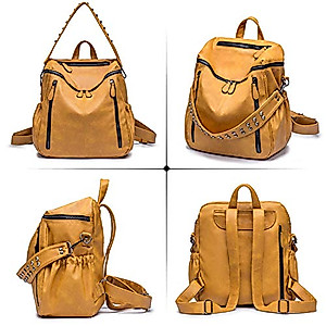 Roulens Women Backpack Purse Fashion Leather Large Ladies Shoulder Bags Travel Backpack Purse for Women