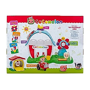 CoComelon Petting Farm Playset - Features a Farmer Figure JJ, Barn Animals, Barn Facade with Windmill, Hen House, Tractor - Sounds and Phrases - Musical -Toys for Kids, Toddlers, and Preschoolers