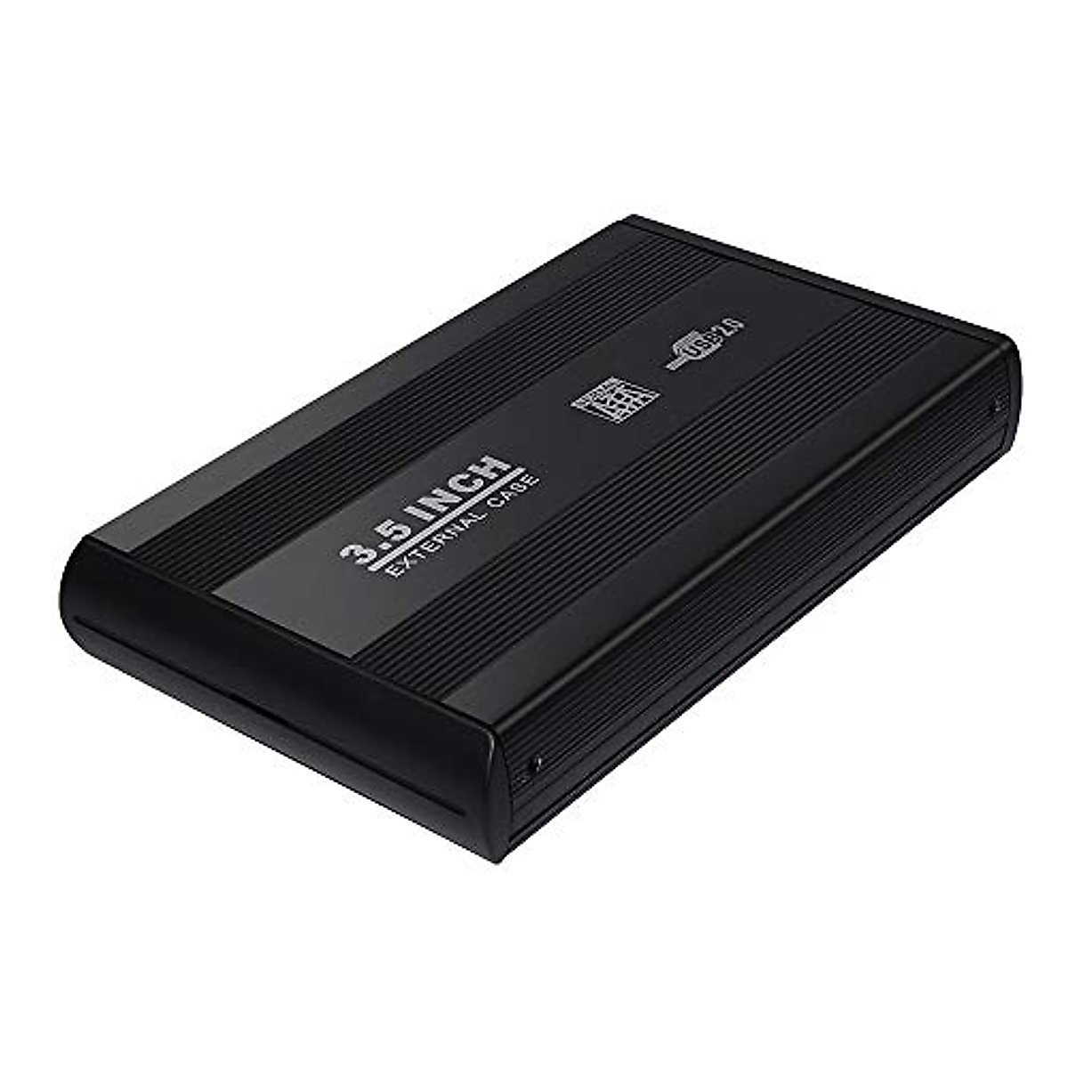 3.5 inch HDD External Case USB 2.0 to SATA External 3.5 Hard Drive Enclosure Disk for 3.5 SATA HDD External Storage Box with Aluminum Case (USB2.0-Silver)