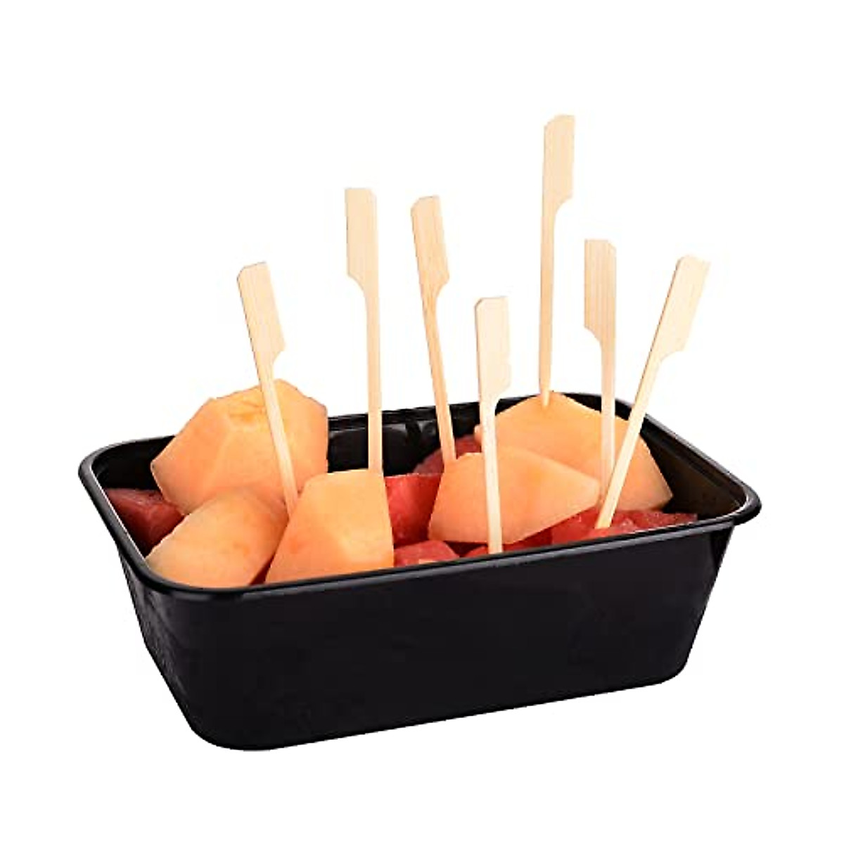 100PCS 4.7inch Bamboo wood wooden Paddle Picks Skewers for Appetizers,toothpicks for kitchen, Fruit Kabobs,Sandwich,Barbeque Snacks,Veggies and Mozzarella cheese balls