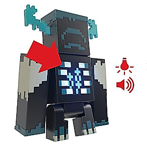 Mattel Minecraft Warden Action Figure with Lights, Sounds & Attack Mode, Collectible Toy Inspired by Video Game, 3.25-Inch