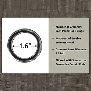 LORDTEX Linen Look Indoor/Outdoor Curtains, 105 x 120 Inch, Chocolate, Set of 2 Panels Waterproof, Privacy, Sun Blocking Textured Grommet Curtains for Patio, Pergola, Porch, Deck, Lanai, Cabana