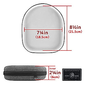 Geekria Shield Case Compatible with Plantronics BackBeat GO 600, BackBeat GO 810, BackBeat GO 605 Headphones, Replacement Protective Hard Shell Travel Carrying Bag with Cable Storage (Dark Grey)