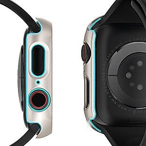 Landhoo 6 Pack case for Apple Watch Series SE/6/5/4 44mm Screen Protector with Tempered Glass, Hard PC HD Full Cover Protective iwatch.