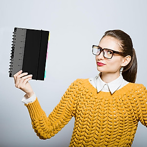 EOOUT A5 Subject Spiral Notebooks with Tabs, 8.3 x 5.5 Inches, Notebooks for Work, 5 Colored Dividers, Spiral Lined, 240 Pages, for School, Office Supplies and Home