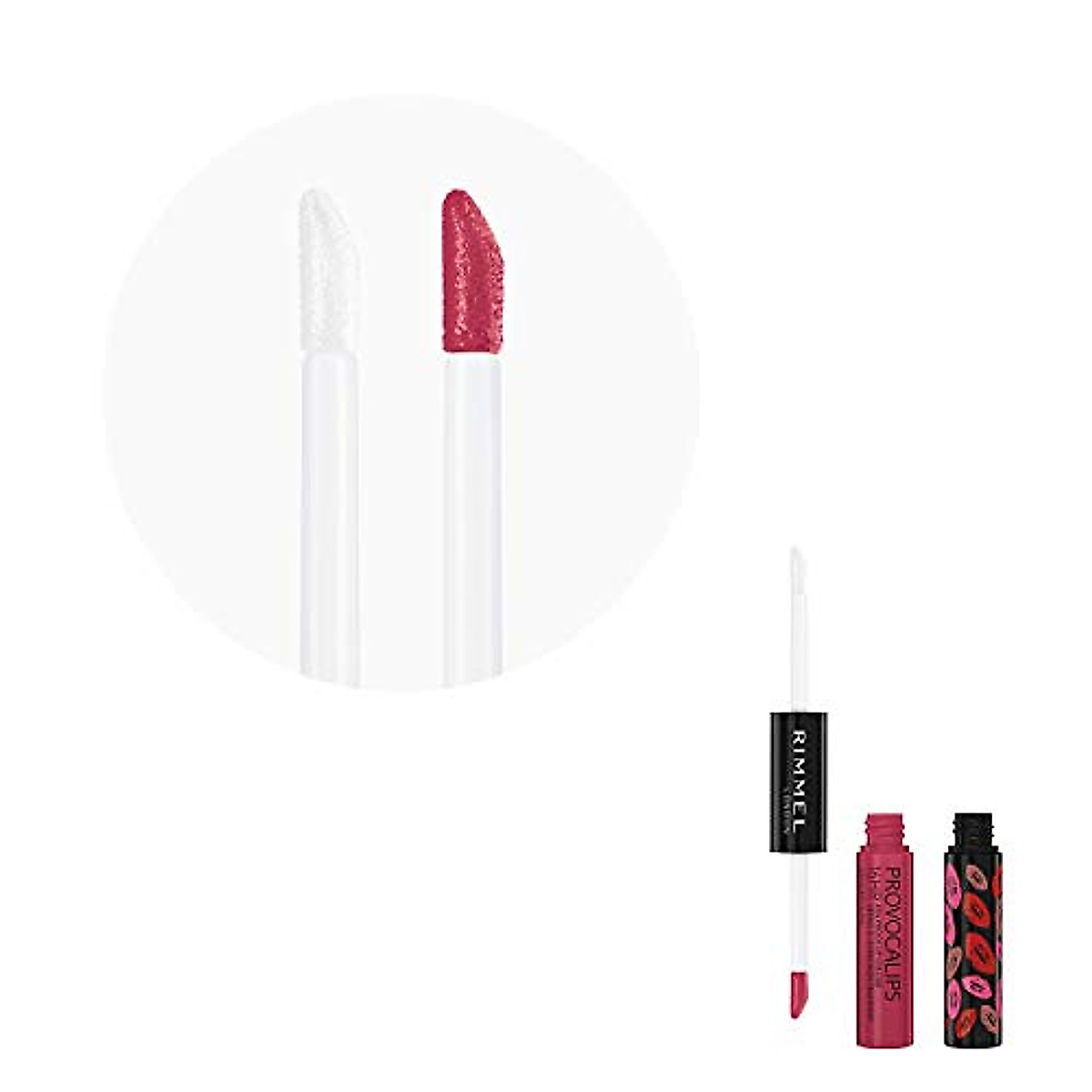 Rimmel London Provocalips 16hr Kiss-Proof Lip Color - Two-Step Liquid Lipstick to Lock in Color and Shine - 210 Flirty Fling, .14 fl.oz.