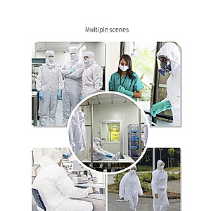 Protective Coverall Disposable Heavy Duty Painters Coveralls, Safety Protective Painting Protection Coveralls with Zipper Front, Elastic Wrist and Ankle Cuffs fits White Universal Size