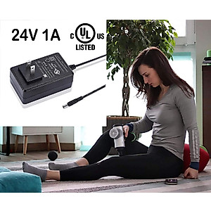 Massage Gun Charger with 8pcs DC Header, 24V/1A Massage Gun Charger Output: DC 24V or 25.2V-0.6A Massage Gun Power Cord Muscle Blaster