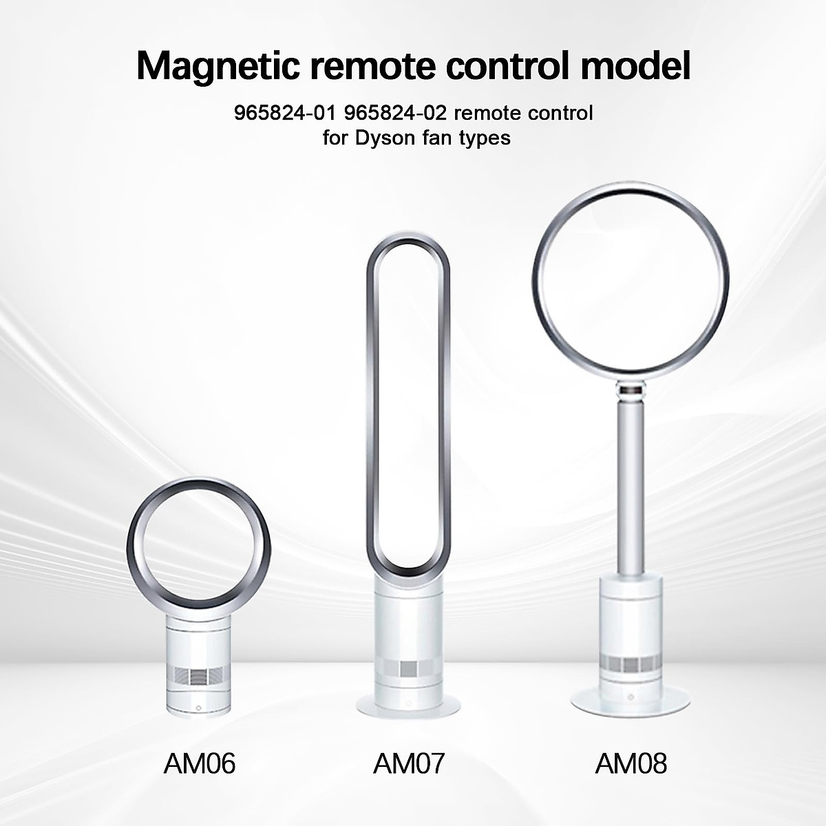 YKoneCha 965824-01 965824-02 Replacement remote control for Dyson AM06 Desk Fan, AM07 Tower Fan, AM08 Pedestal Fan with magnetic battery