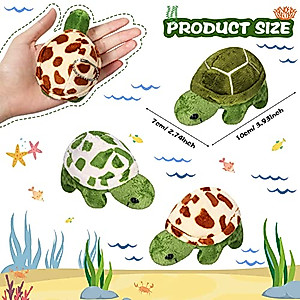 12 Mini Turtle Plush Toys - Soft, Cute Stuffed Animals for Adults, Birthday Party Decorations (Lovely Style)