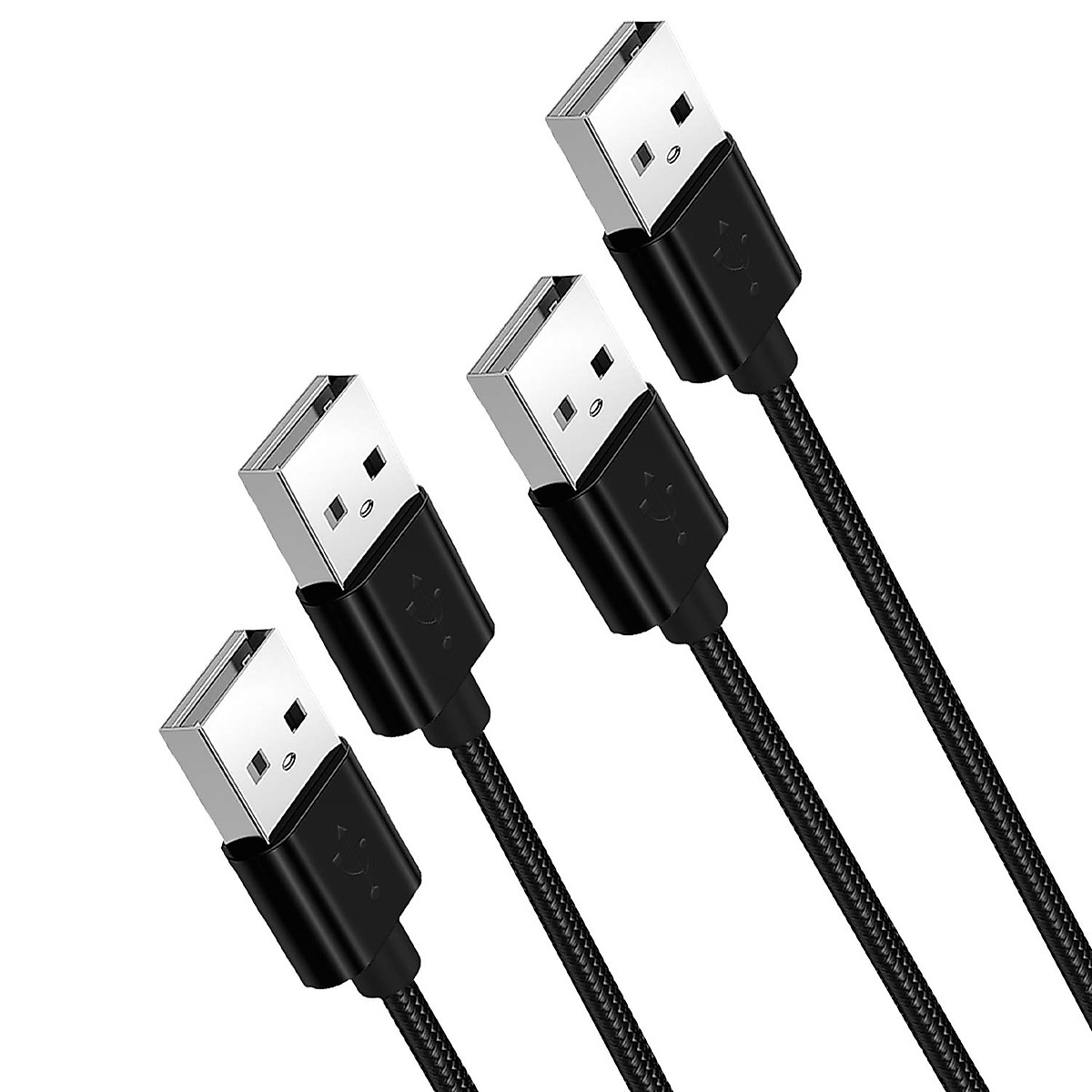 AICHESON 2 Pack Type A Male to Type A Male Cable for Laptop Cooling Pads - 2ft/60cm USB A to USB A Male Black for Laptop Cooler