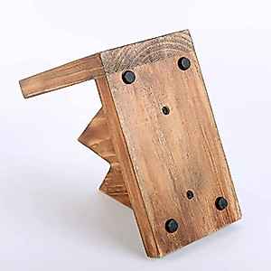 NIKKY HOME Heavy Duty Non Slip Rustic Woodland Mountain Wooden Bookend Cute Bear Book Ends Book Stoppers for Cabin Decor Home and Office Shelves Kids Children