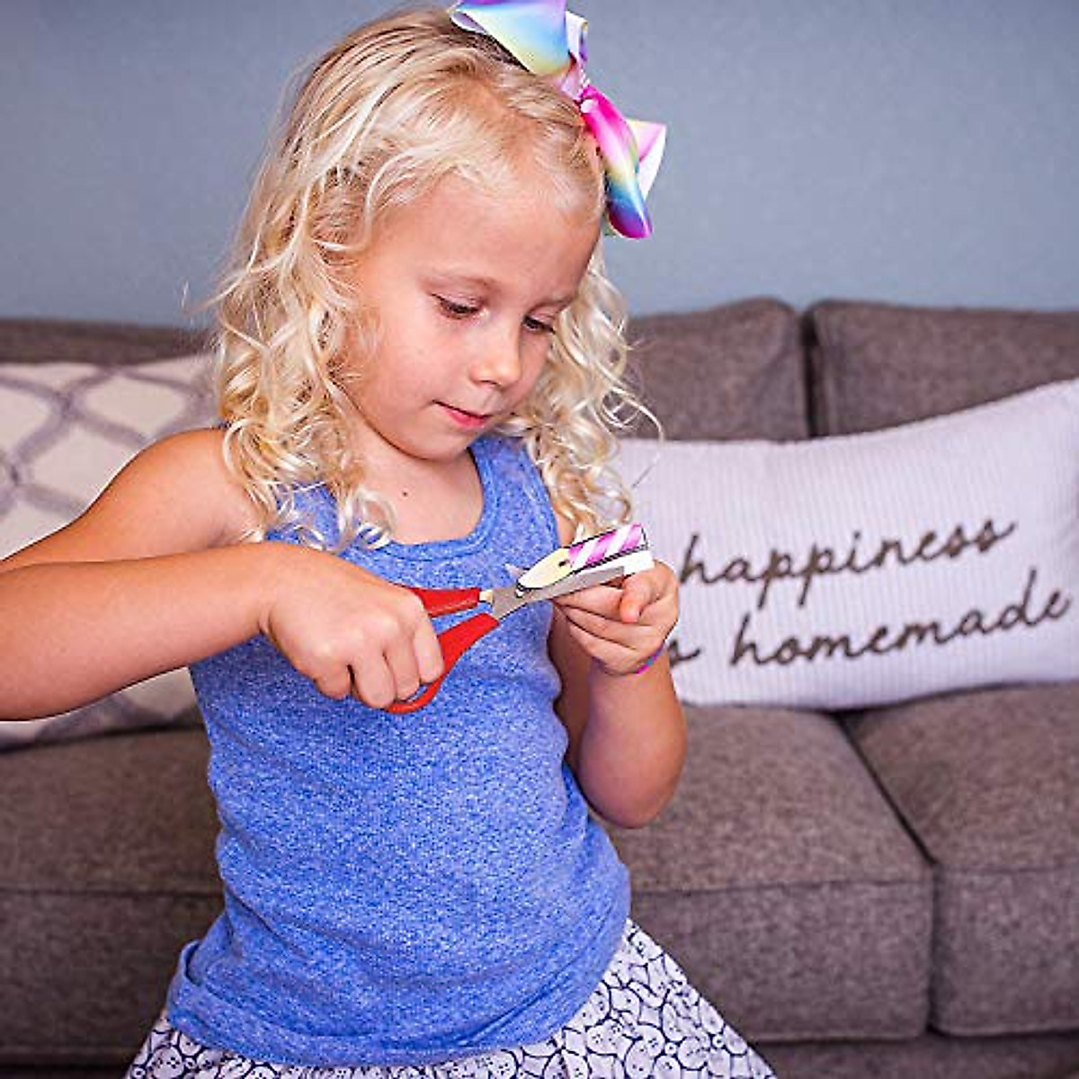 Kids Scissors Classroom Set 12 Pack of Scissors 5 Inch Blunt Tip Kids Safety, Bulk Pack of Scissors Perfect for School & Craft Projects (12 Pack)