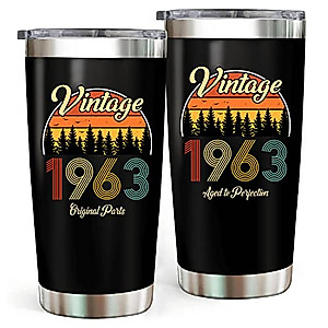 ZAGKOO 61th Birthday Gifts For Women, Men - 60th Birthday Decorations Women, Men - 1963 Birthday Gift Ideas For Men, Women - 61th Birthday Gift Ideas - Happy 61th Birthday, Turning 61 Cup