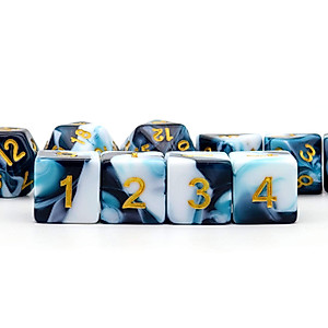 Haxtec 11 PCS DND Dice Set Extra D6 D20 Polyhedral D&D Dice for RPG Dungeons and Dragons Accessories Gift-Teal White Gemini Dice
