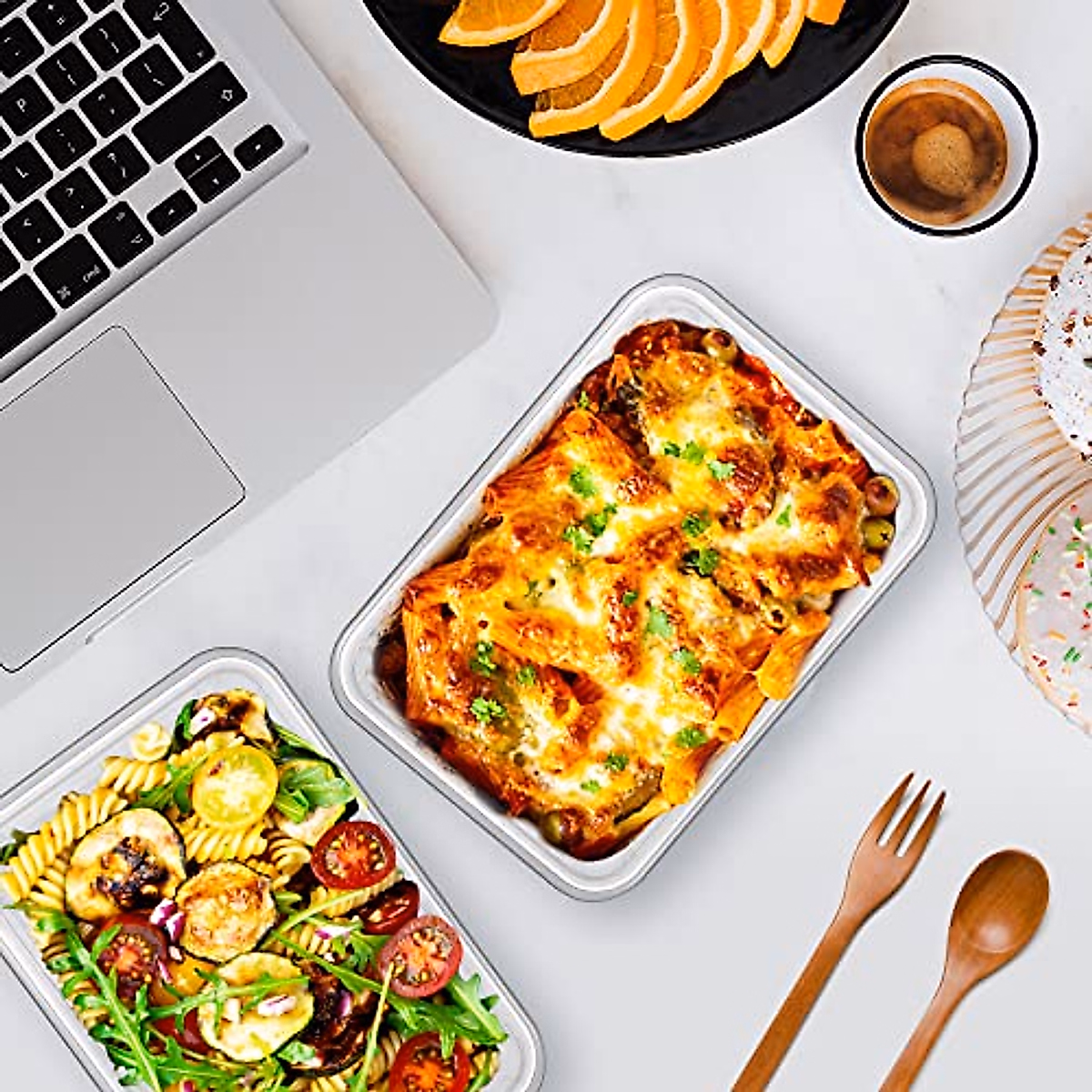 ME.FAN 10 Pack [74.4 Oz-58.8 Oz] Food Storage Containers with Lids Meal Prep Containers, Airtight Food Containers for Kitchen Storage Organization- Lunch Boxes with Labels & Marker Black