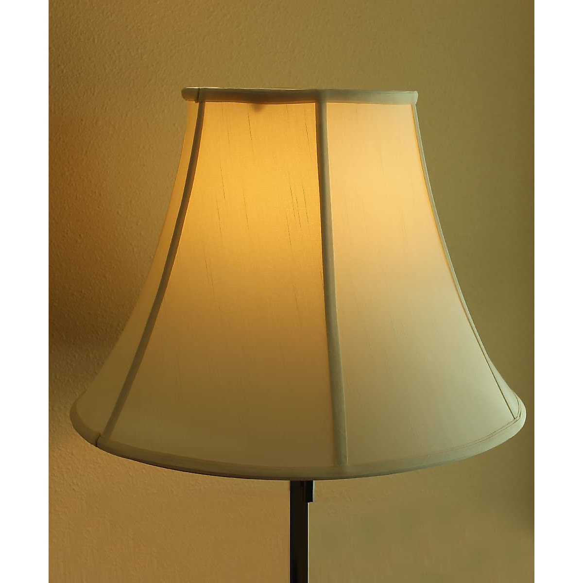 9x18x13.5 Egg Shell Shantung Bell Lampshade with Brass Spider Fitter - Perfect for Table and Floor Lamps - Large, Egg Shell