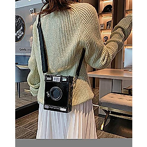 QZUnique Women's Retro PU Camera Shaped Snapshot Casual Cross body Shoulder Handbag Purse