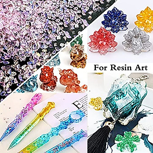 12 Box Transparent Crushed Glass Craft Glitter for Resin Art,Small Broken Glass Pieces Irregular Metallic Crystal Chips Chunky Flakes Sequins for Nail Arts DIY Vase Filler Epoxy Jewelry Making