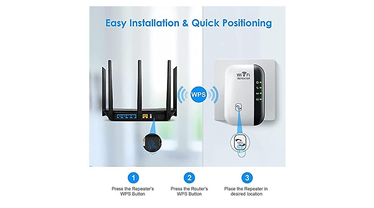 WiFi Extender, WiFi Range Extender Signal Booster up to 3000sq.ft and 30 Devices, WiFi Repeater ...