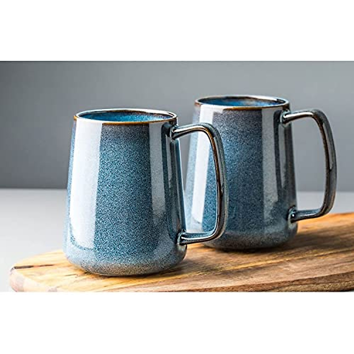 Large Ceramics Coffee Mugs,24 OZ,Large Handle Design,Extra Large Tea and Coffee Cup for Office and Home，Microwave And Dishwasher Safe(Color:24 oz blue)