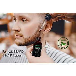 Fountain Manbrew - Beard Growth Oil For Men - Bald Spot Treatment - Mustache Grooming - Leave-In Conditioner - Beardruff - Jamaican Black Castor Oil - 5 Fl Oz