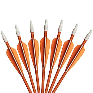 PANDARUS Youth Safetyglass Arrows 28" Fiberglass Archery 26" Target Practice Arrows(Pack of 12) (28 inch Orange)