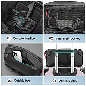 Gepicest Carrying Case for Steam Deck Rog Ally Switch Hori Split Pad Pro Handheld Console Accessories Dock Station AC Charger Soft Sling Shoulder Carry Bag Daily Travel Portable Game Case Red Black