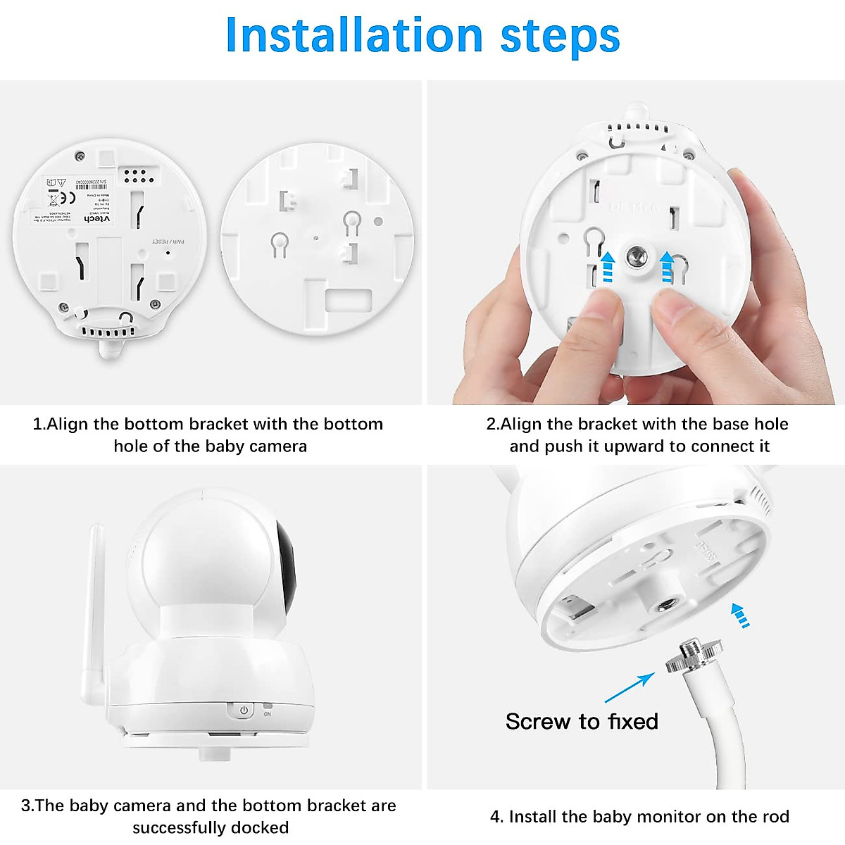 Aobelieve Baby Camera Flexible Clamp Mount for VTech VM923 and VM924 Video Baby Monitor