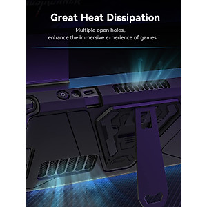 MOJOXR Metal Kickstand Protective Case for Steam Deck-Accurate Cutouts TPU Cover with Stable Stand, Great Case Accessories Fit for Official Carrying Case，Enhanced Comfort and Protection (Black)