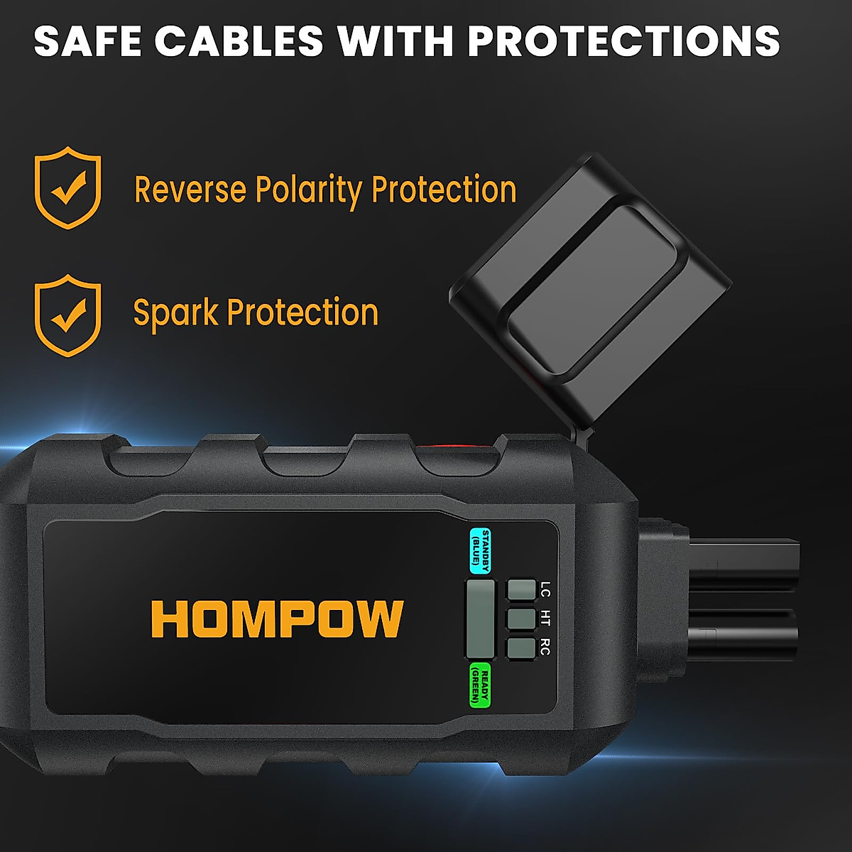 HOMPOW Jump Starter, 6000A Peak Portable 12V Car Battery Charger for All Gas and Up to 12L Diesel Engine, 28000mAh Jump Box with LED Light, USB, and LCD Screen