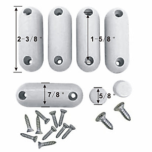 Renovators Supply Manufacturing Toilet Seat Bumper, 7 White Silicone Toilet Seat Bumpers