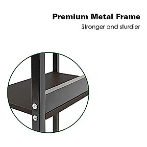 Desk Movable Office with Wheels Two Shelves Wood Sofa Side Table Slide | Black