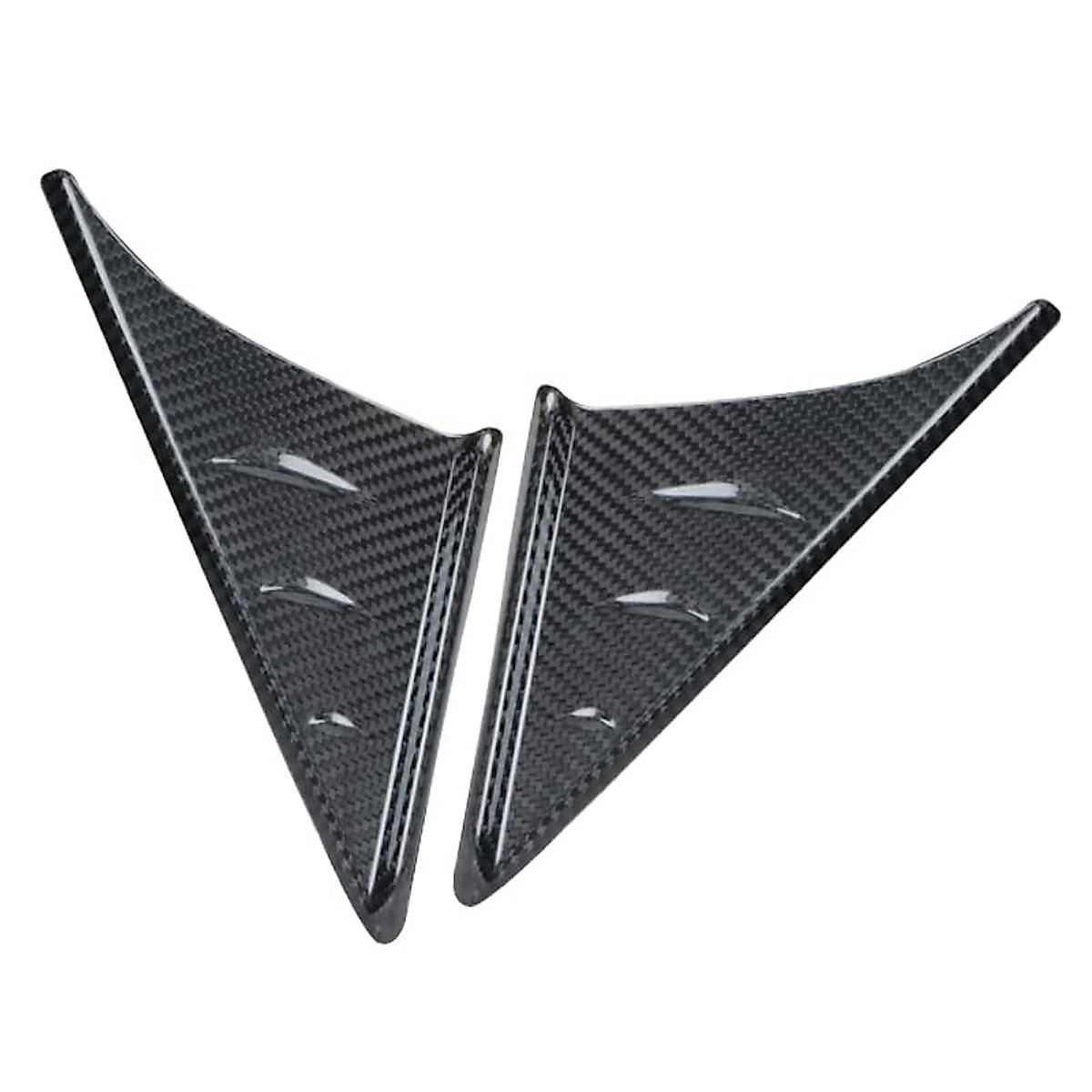 JSWAN Carbon Fiber A Pillar Rearview Mirror Panel Trim Cover for GR Supra A90 2019-2023 Side Window A-Pillar Triangle Cover (Bright Black)
