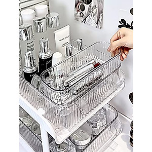 Storage with 4 Drawers - Plastic Dresser with Large Capacity, Organizer Unit for Bedroom, Living Room & Closets - Sturdy Frame, Easy Pull Plastic Bins&Foldable Design