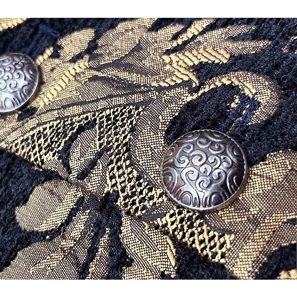 Mens Steampunk Vest Gothic Corset Waistcoat Victorian Masquerade Outfit Dress Jacquard Goth Suit Costume(Black,Large)