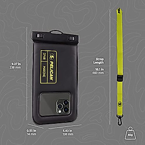 Pelican - Marine Series - IP68 Waterproof Floating Pouch + Roll Top Dry Bag (2L) - Black/Hi Vis Yellow