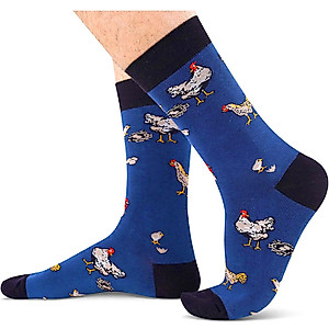 HAPPYPOP Funny Chicken Gifts Men Chicken Gifts for Chicken Lovers Rooster Gifts, Farm Animal Chicken Socks