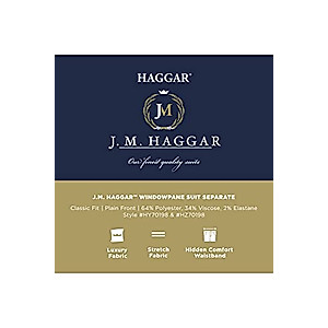 J.M. Haggar Men's Premium Stretch Tailored Fit Subtle Pattern Suit Separates Jackets, Blue Heather-Pant, 40W x 30L