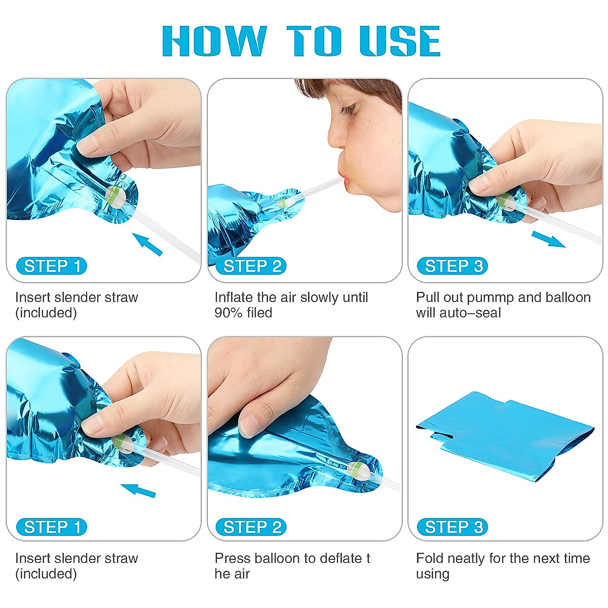 Happy Birthday Banner (3D Mixture color Lettering) 16 Inch Mylar Foil Letters, Inflatable Party Decor and Event Decorations for Kids and Adults, Reusable, Ecofriendly Fun