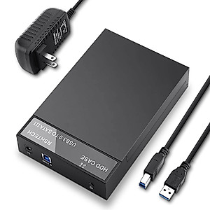 Hard Drive Enclosure, RSHTECH USB 3.0 to SATA External Hard Drive Docking Station for 3.5 inch SATA I/II/III HDD SSD Up to 16TB Support UASP (Black)