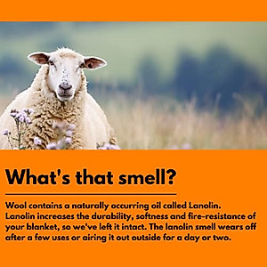 TEKO 80% Wool Blanket - 64" x 90", Military Wool Blanket, Warm & Thick Army Blanket- 4.5 lbs. – Gray