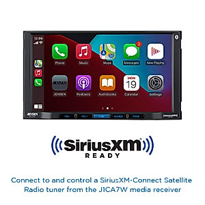 Jensen J1CA7W 7-inch Certified Apple CarPlay Android Auto Wired or Wireless | Double DIN Touchscreen Car Stereo Radio | Bluetooth | Backup Camera Input | USB Playback & Charge | Sirius XM Ready