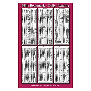 eThought Daily Bible Study Bookmark and Reading Guide - Read The Bible in a Year, Devotional Companion, Gifts for Believers and Scripture Seekers, Pack of 25 (BB-DRYR-25)
