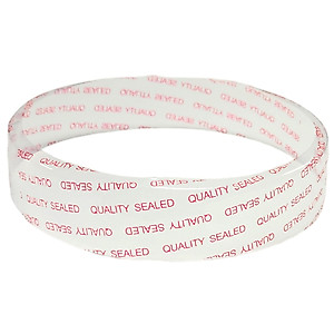 PACTOGO Clear with Red Safety Print Shrink Bands - Fits Round Plastic Soup/Deli Containers Sizes 8-32 Ounces (Pack of 250)