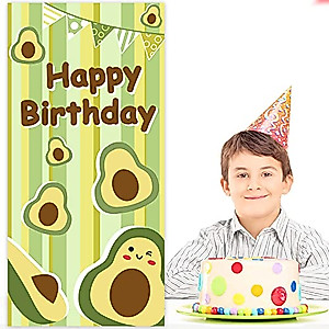Hello Avocado Mexican Happy Birthday Banner Backdrop Holy Guacamole Theme Decor for 1st Birthday Party Mexican Fiesta Baby Shower Bridal Engagement Decorations Photo Studio Props Background Supplies