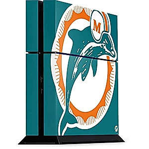 Skinit Decal Gaming Skin Compatible with PS4 Console - Officially Licensed NFL Miami Dolphins Retro Logo Design